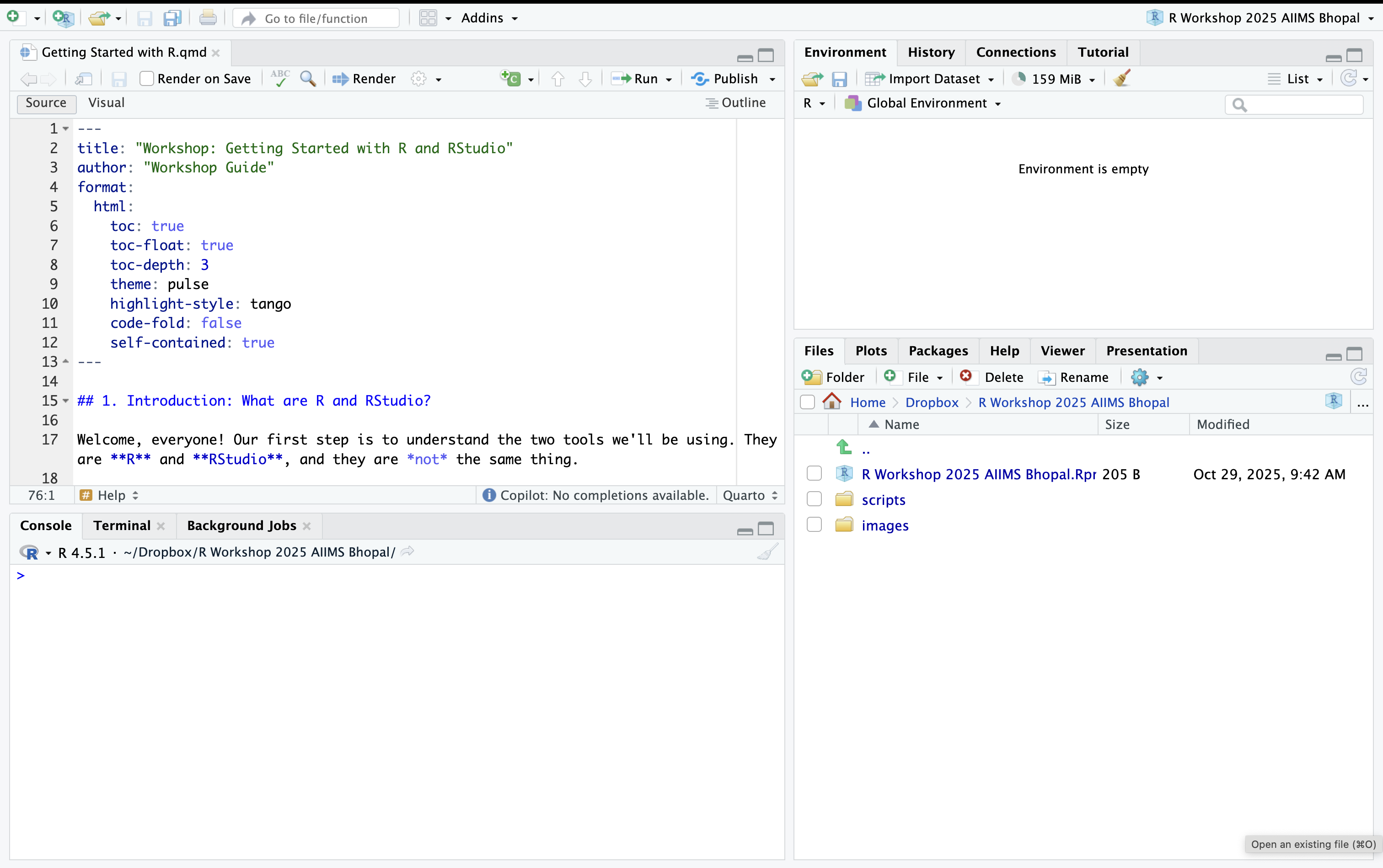 R Workshop 2025 – Getting Started with R & RStudio
